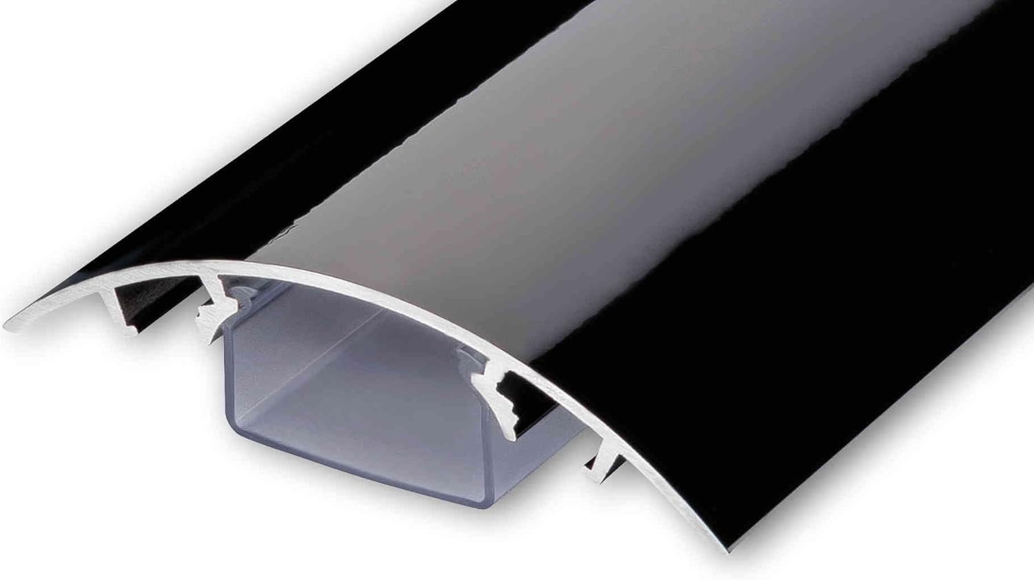 Aluminium cable duct in black high gloss in different lengths ...
