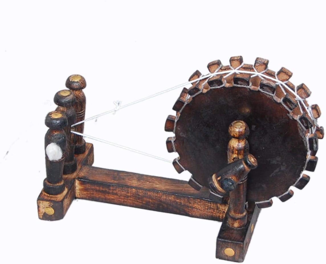 Buy WOOD BAZAR Handmade Wooden Charka Showpiece Small Wooden Spinning ...