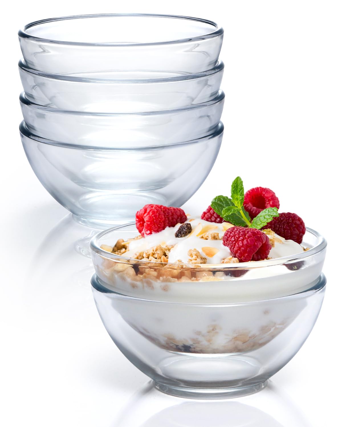 NUTRIUPS 5 Inch Small Glass Bowls Set of 6, Tempered Glass Sauce Bowls ...