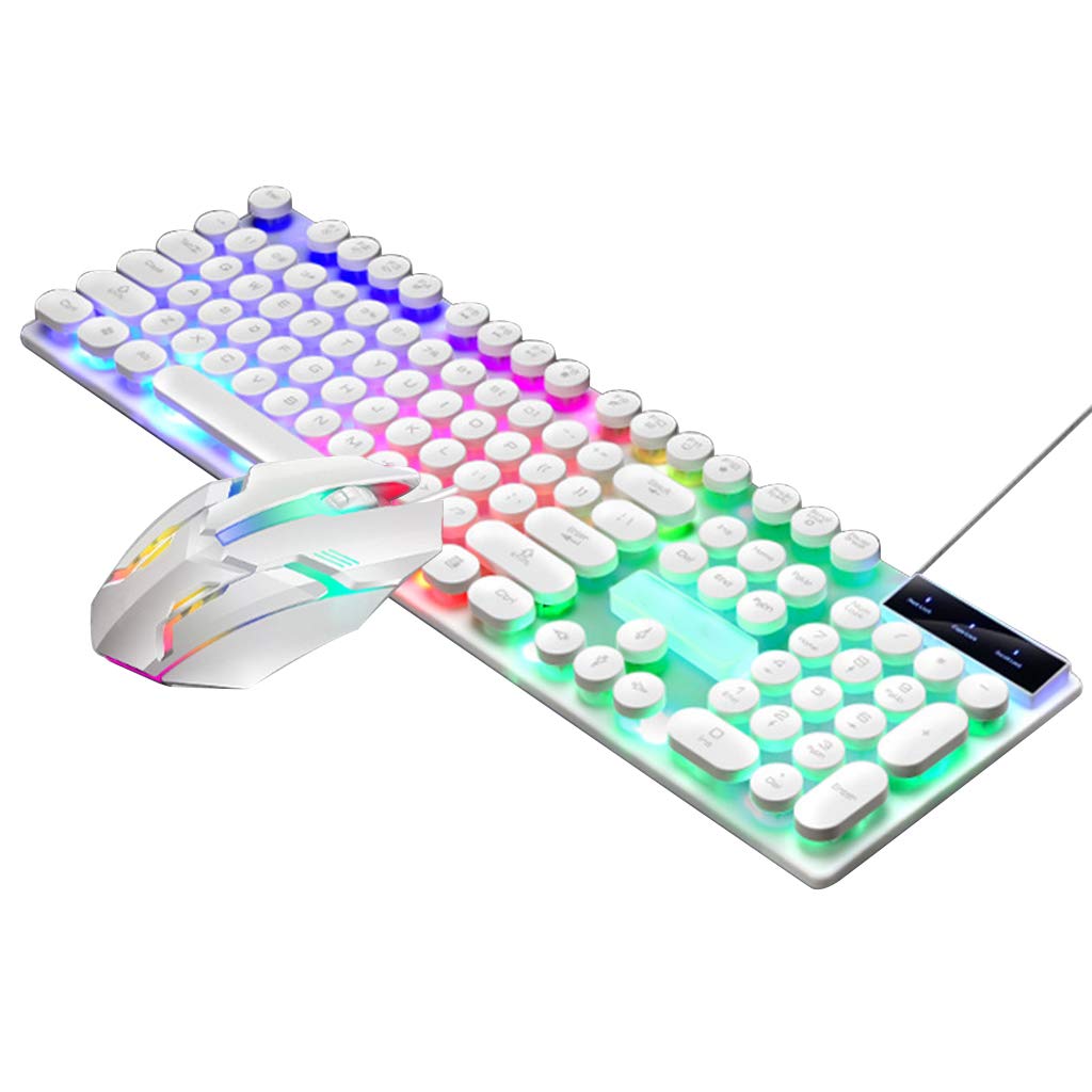 Mua BEBK USBLED Backlit Typewriter Mechanical Keyboard Round Key Cap ...