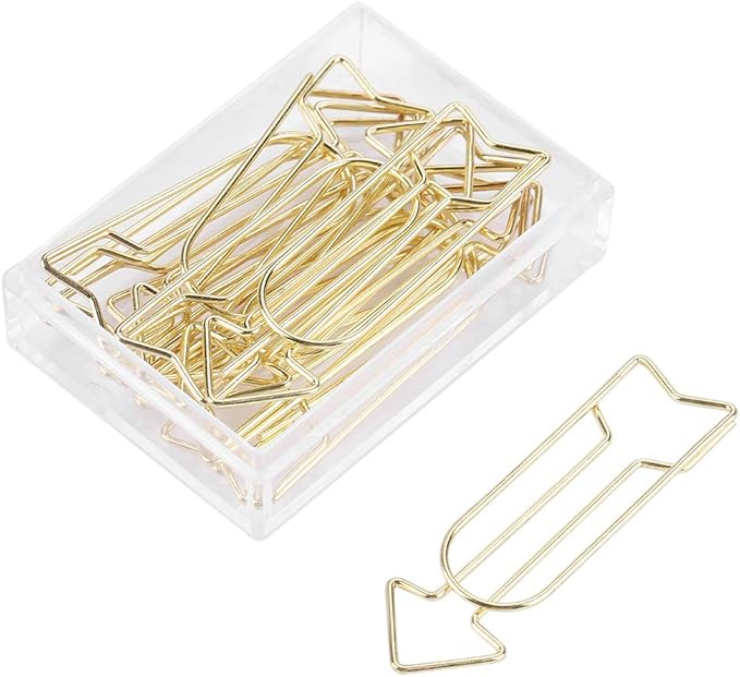 12 Stücke Gold Büroklammern Papier Clip Metall Pfeil Heftklammern Clips ...