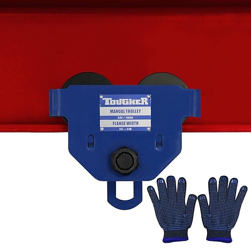 TOUGHER Dual Wheels Beam Trolley 0.5 Ton Heavy Duty 1100LBS Capacity ...