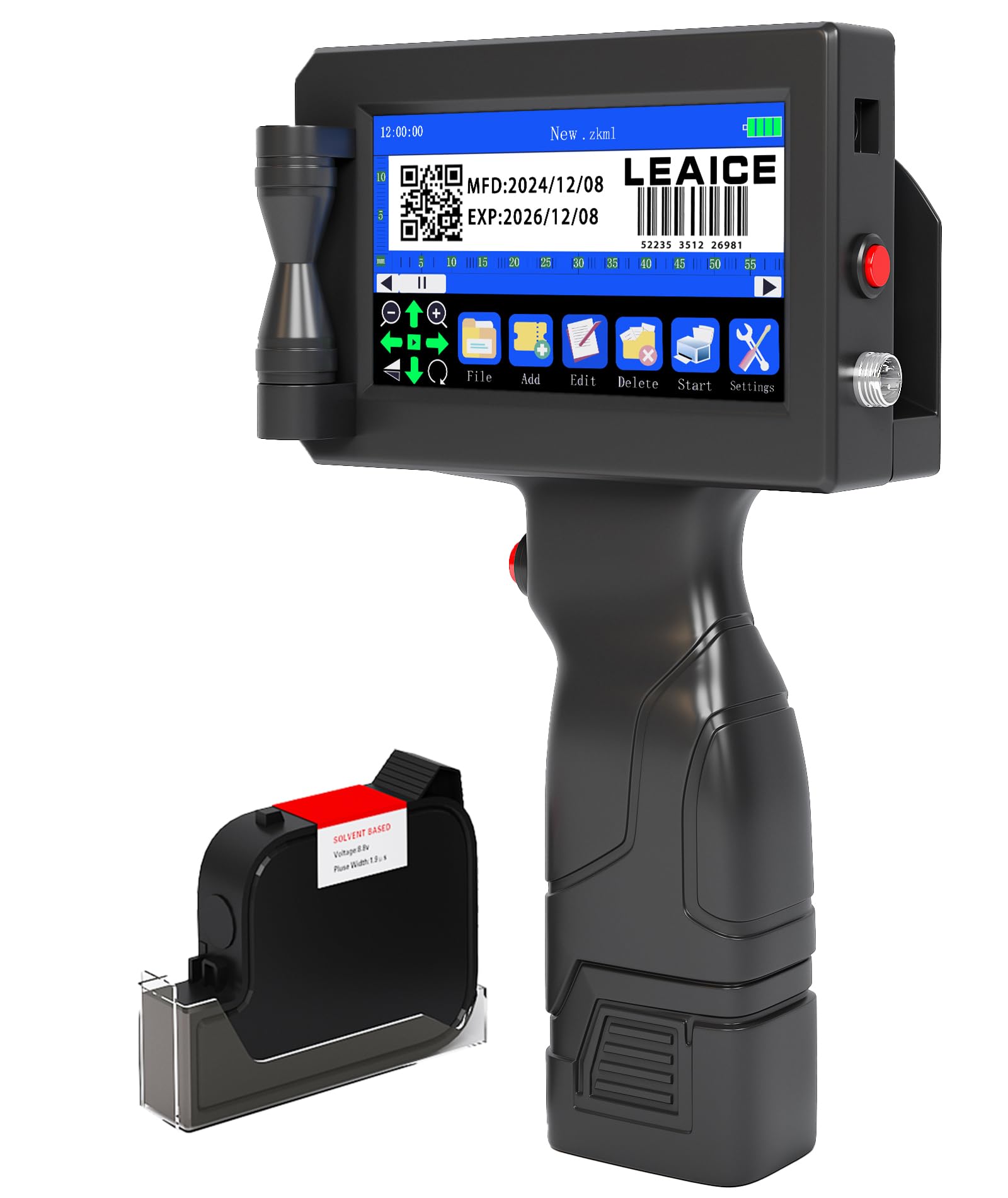 Handheld Inkjet Printer with 42ml Quick-Drying Ink Cartridge, Portable ...