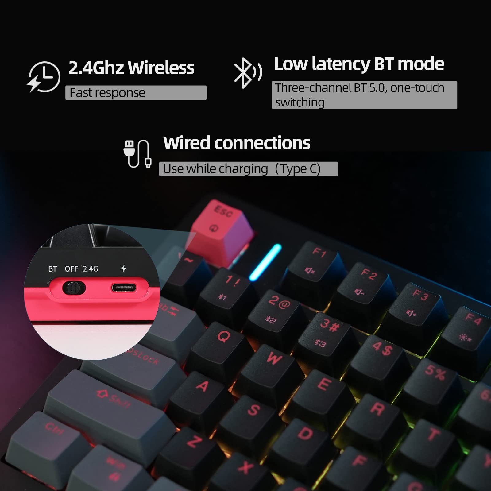 Mua IROK FE75Pro Wireless RGB Hot Swappable Mechanical Keyboard, Three ...