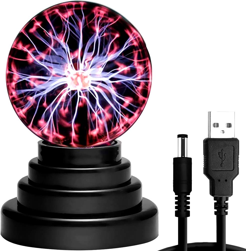 Plasma Ball Light, CestMall Touch Sensitive Plasma Lamp, USB/Battery ...