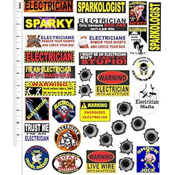 hard hat stickers, ELECTRICIAN 35 STICKER VALUE PACK - - Amazon.com
