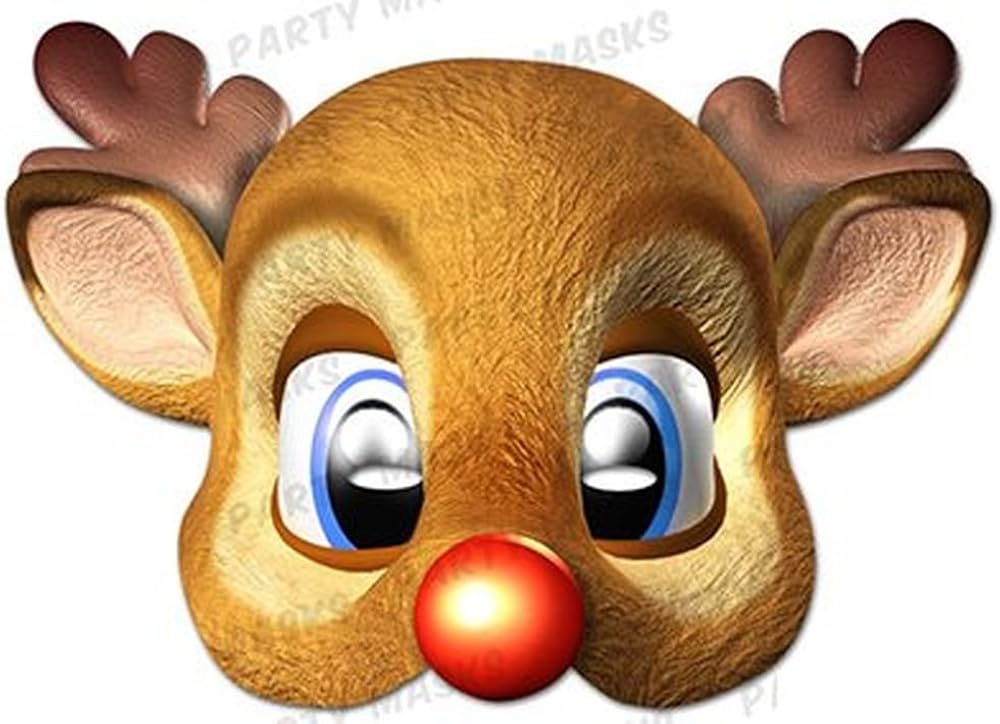 Amazon.com: Official Mask-arade Mask - Rudolph the Red Nosed Reindeer ...
