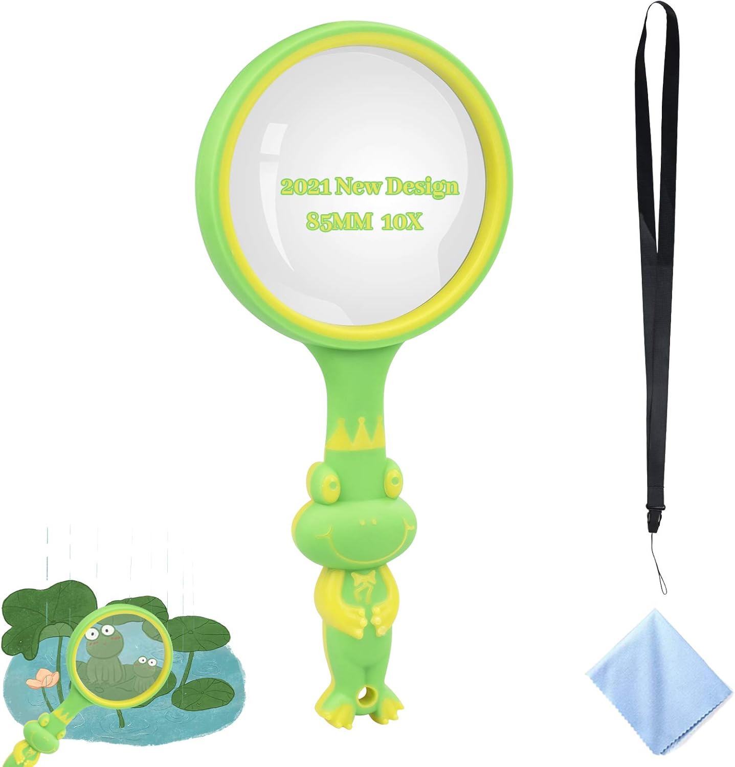 10X Handheld Magnifying Glass for Kids Students, MOCOLOM 85MM Thickened ...