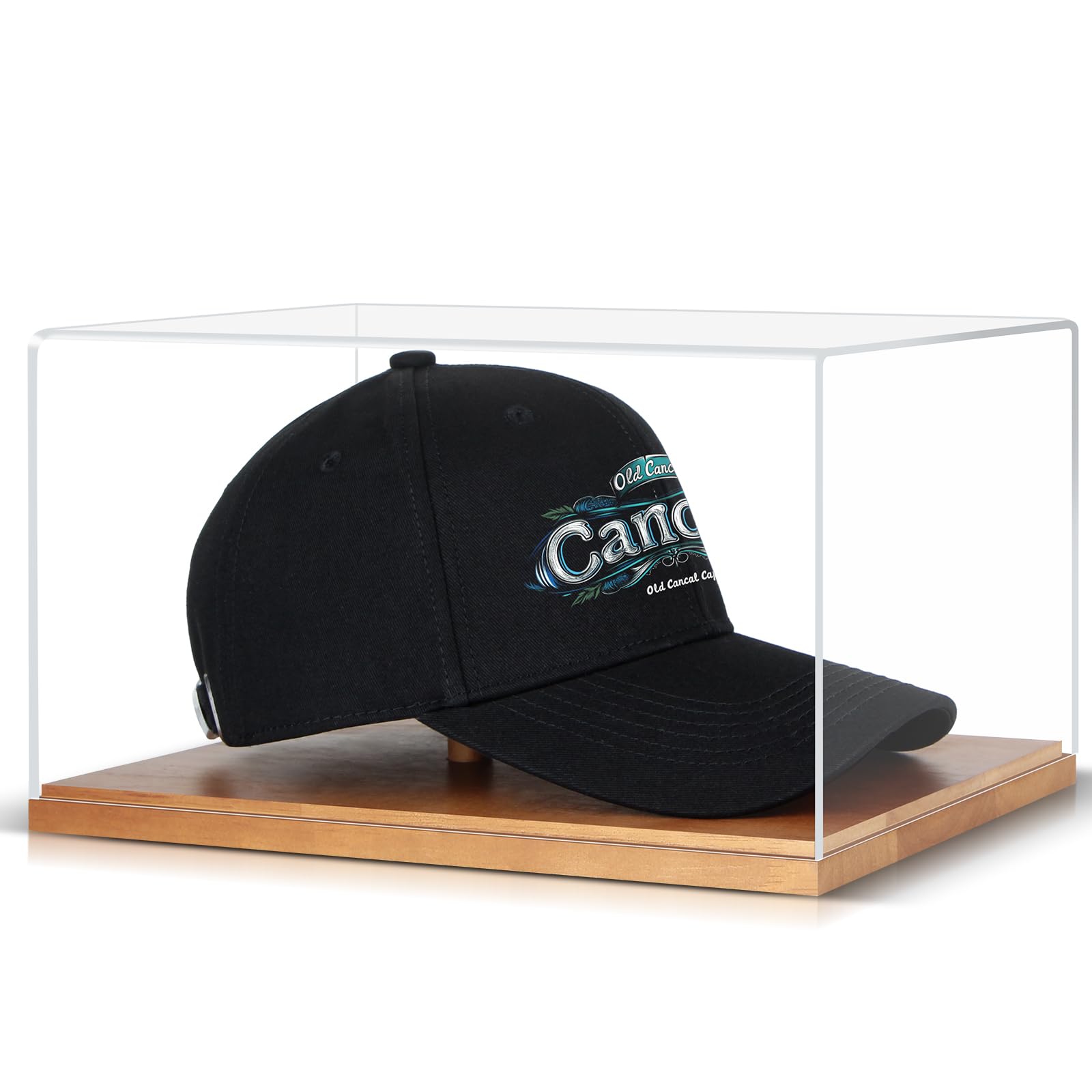 Hat Display Case for Baseball Cap, Clear Acrylic Box Cap Showcase Stand ...