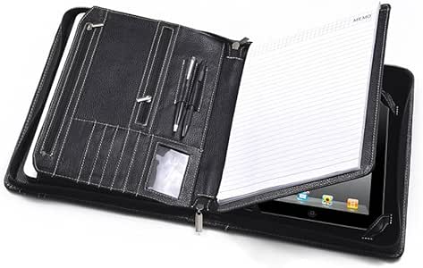 Amazon.com: iPad Zippered Padfolio w/Writing Pad Holder fit Letter Size ...