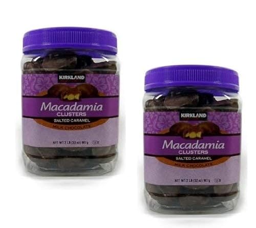 KIRKLAND Signature Macadamia Clusters Salted Caramel Milk Chocolate JAR ...