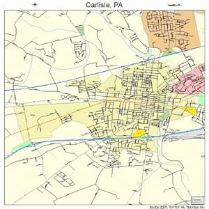 Amazon.com: Large Street & Road Map of Carlisle, Pennsylvania PA ...