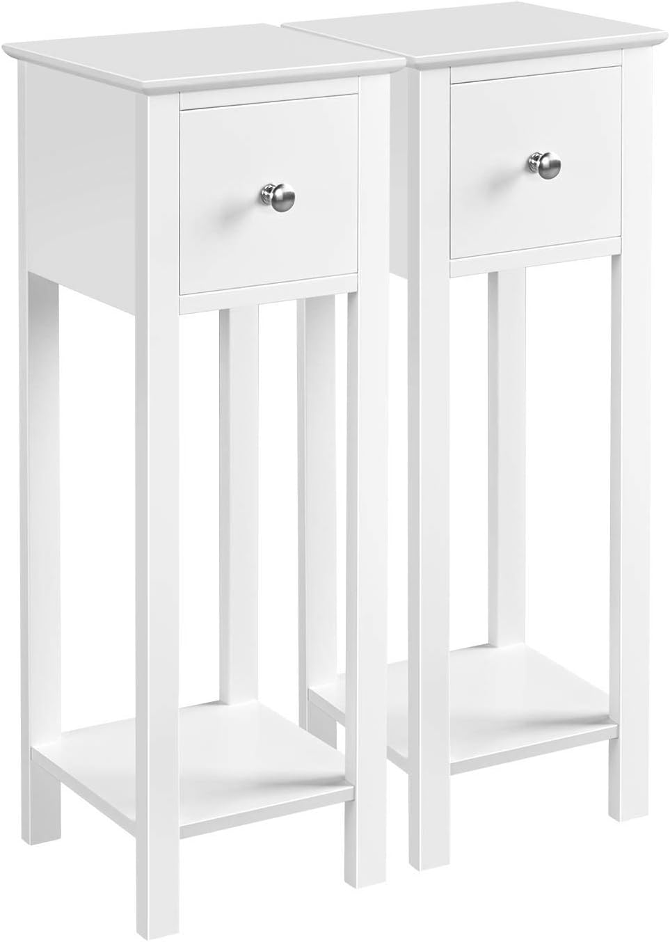 Costoffs Bedside Tables Set of 2 Nightstand with 1 Drawer, Slim Tall ...
