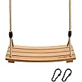 Amazon.com: PELLOR Wood Tree Swing Seat, Indoor Outdoor Rope Wooden Swing Set for Children Adult ...