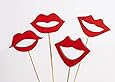 Wooden Lips on Sticks Photo Booth Props (4 per Set): Amazon.co.uk ...