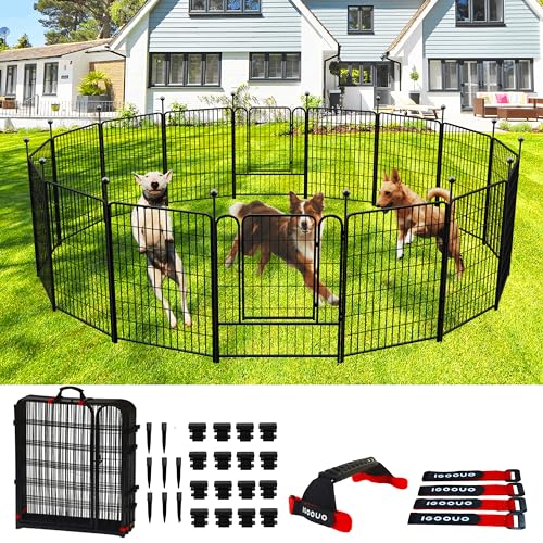 IGOOUO Dog Play Pen Indoor/Outdoor 3ft High,Portable Metal Dog Fence ...