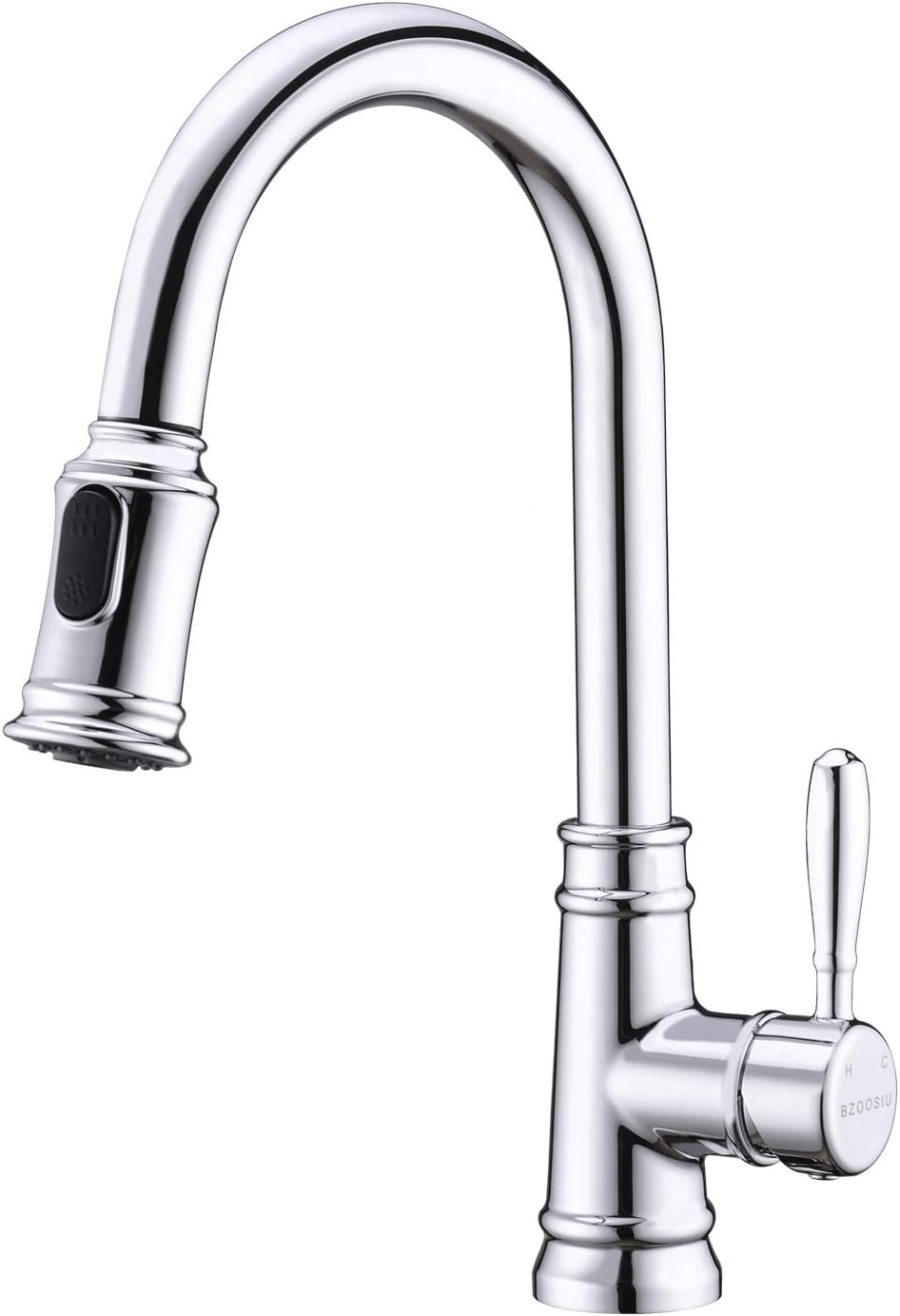 BZOOSIU Pull Out Kitchen Sink Mixer Tap Solid Brass, Kitchen Sink Mixer ...