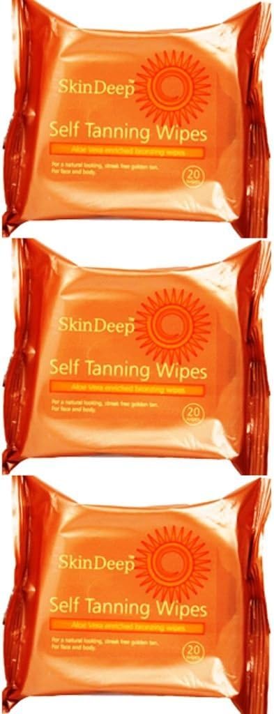 Skin Deep Self Tanning Wipes 20 Wipes x 3 Packs: Amazon.co.uk: Beauty