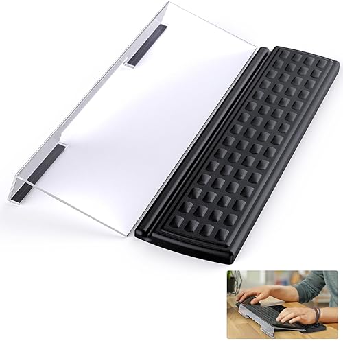 Laokiiy Computer Keyboard Stand, Acrylic Tilted Keyboard Holder Clear ...