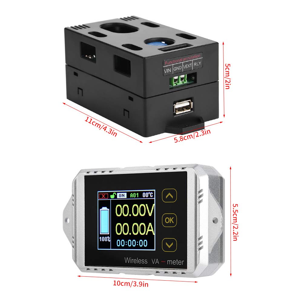 DC Ammeter VAT-1030 Wireless Voltmeter Digital Multimeter Color LCD ...