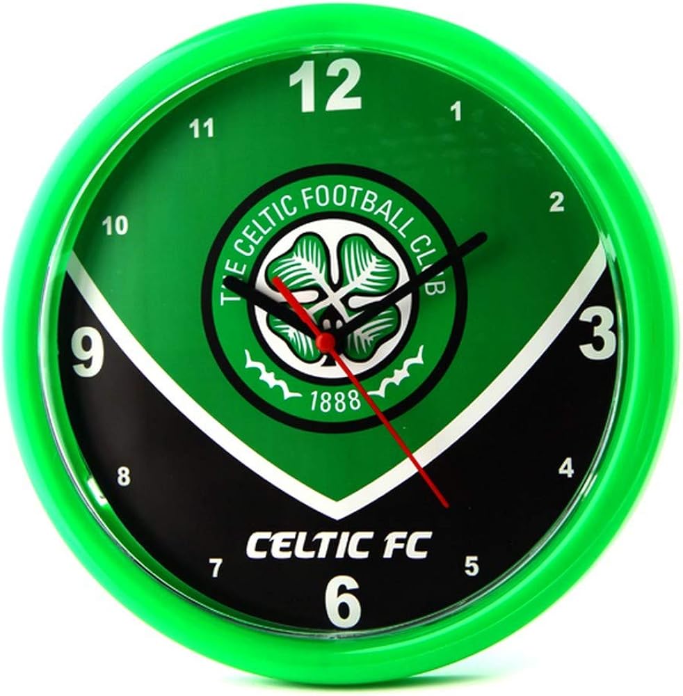Celtic FC Official Swoop Wall Clock (One Size) (Green): Amazon.co.uk ...