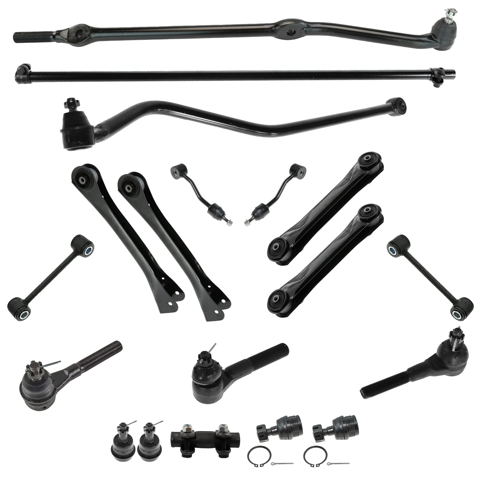 TRQ Front and Rear Steering & Suspension Kit Ball Joint Control Arm Sway Bar Stabilizer Link Tie ...