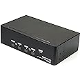 Amazon.com: StarTech.com DisplayPort KVM - 4 Port - 4K 60Hz - Dual Monitor KVM - DisplayPort ...
