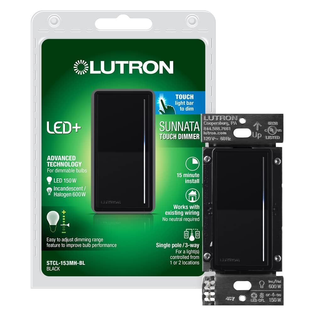 Lutron Sunnata Touch Dimmer Switch with LED+ Advanced Technology, for ...