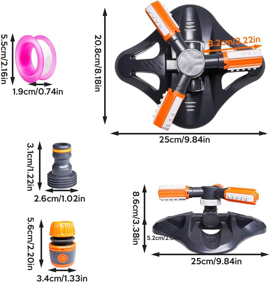 ValueHall Lawn Sprinkler Oscillating Sprinkler Adjustable 360 Degree ...