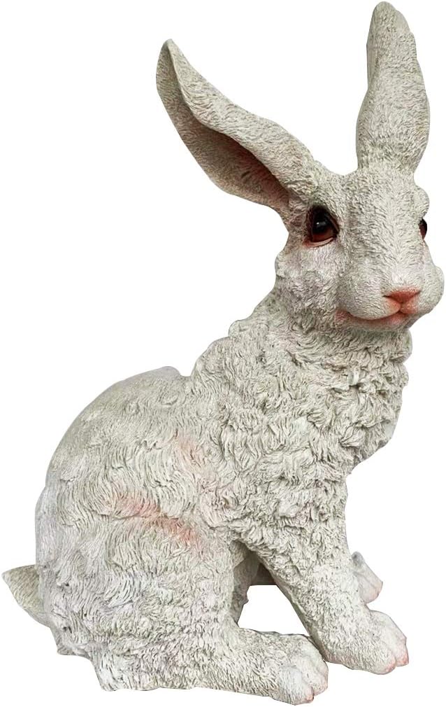 Amazon.com : Flameer Resin Rabbit Garden Statue - Lifelike Bunny Animal ...