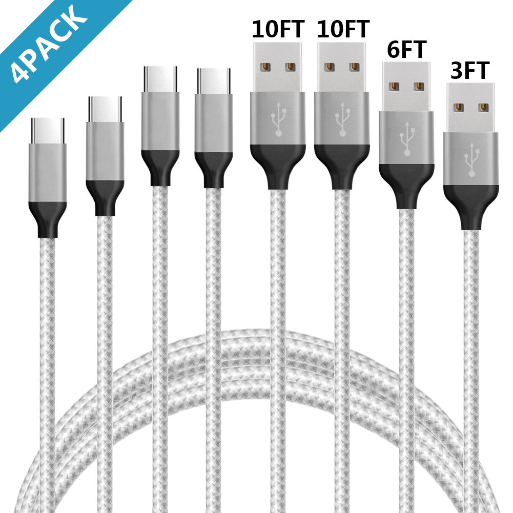 [Amazon.ca] USB Type C Cable 4 Pack 3FT 6FT 10FT 10FT $ 12.75 lightning ...