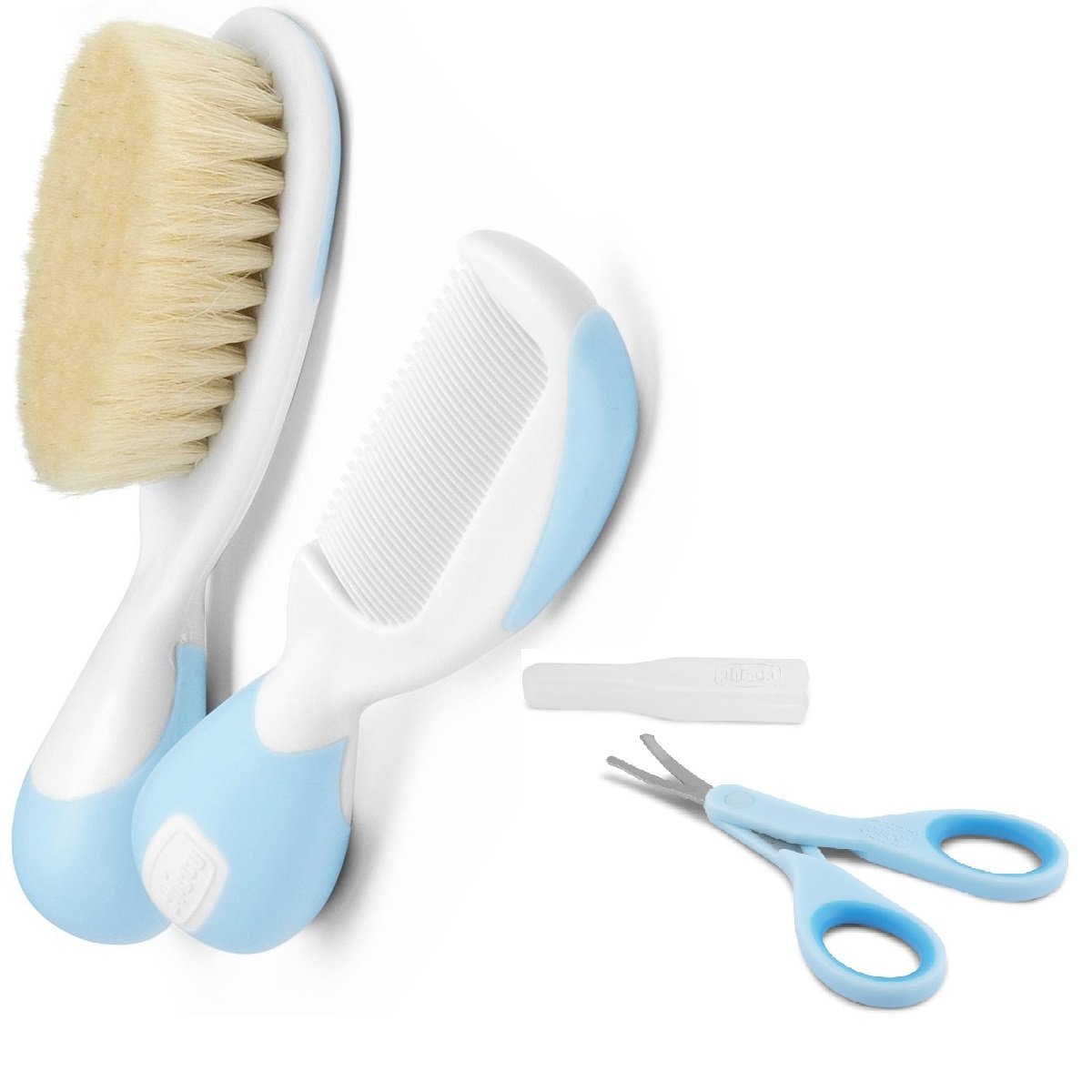 Buy Chicco Baby Grooming Comb & Brush Set With Baby Nail Scissor-Blue ...