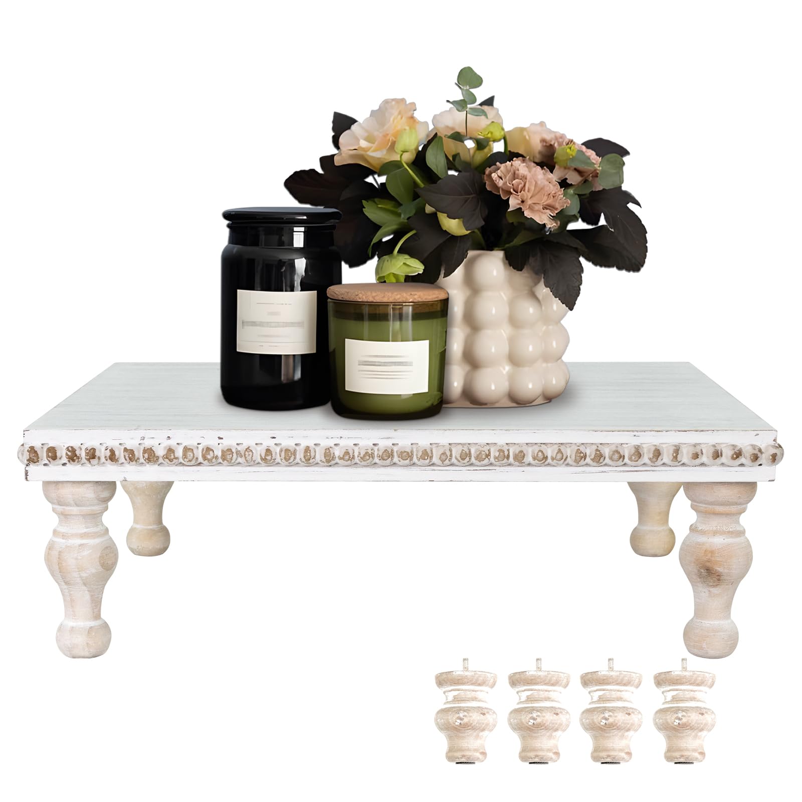 MAONAME Wood Display Risers Decorative tray, Farmhouse Pedestal Stand ...