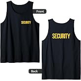 Amazon.com: Security Guard Security on Front Security Back Tank Top ...