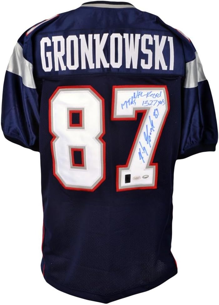 Rob Gronkowski Signed Custom Jersey w/ NFL Record Inscriptions ...