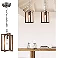 LOG BARN Farmhouse Pendant Lighting for Kitchen Island, Wood Rustic ...