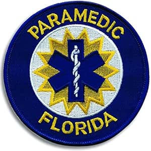 Amazon.com : FLORIDA PARAMEDIC - (Iron-On) Shoulder Patch, Star of Life ...