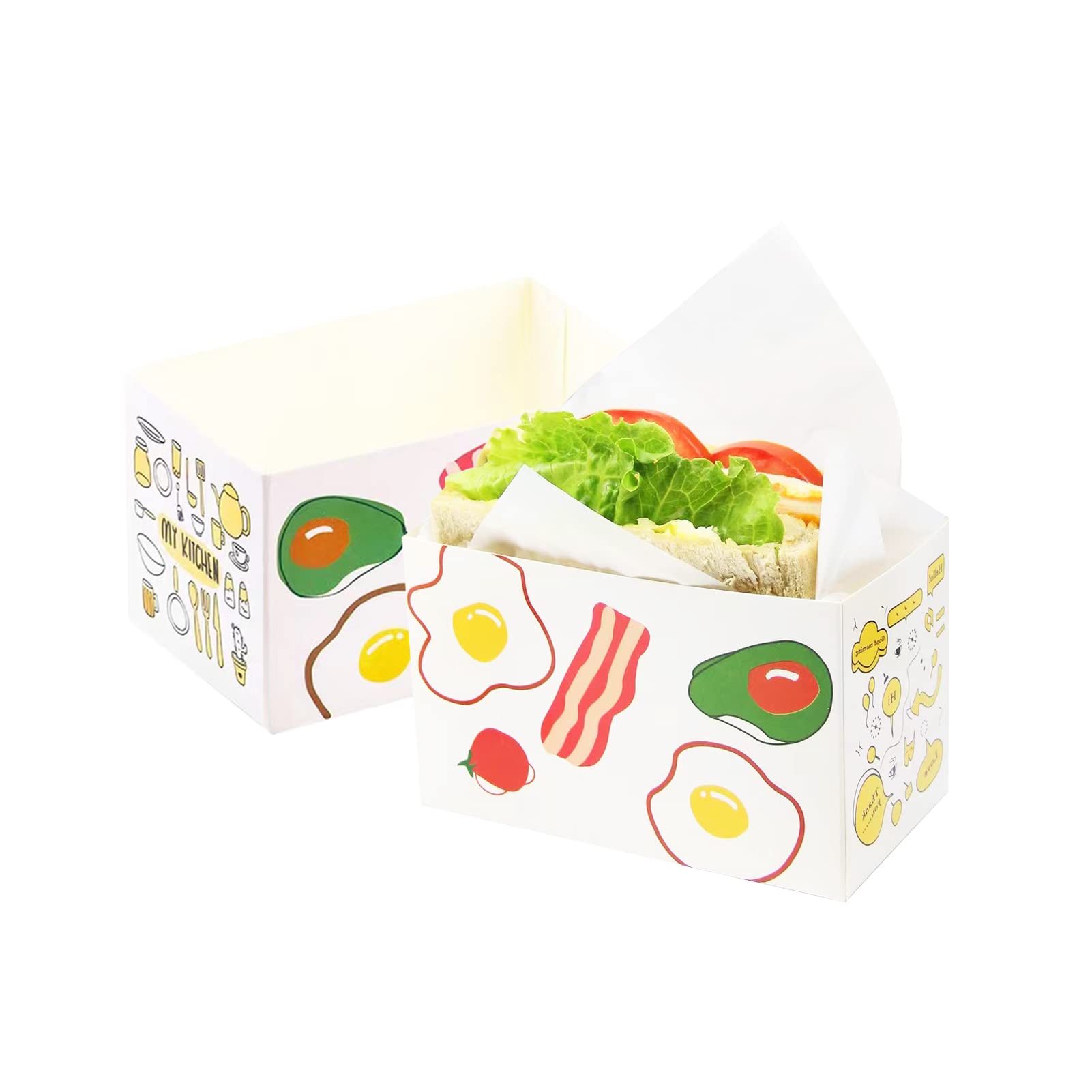 Sandwich Box 60 Pack Sandwich Take Out Boxes Paper es Paper Sandwich Bags