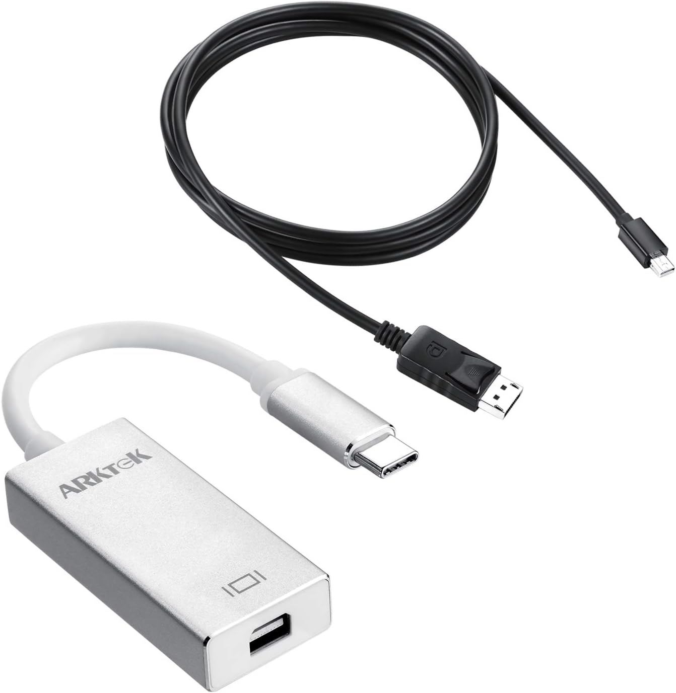 Adaptador USB-C a Mini DP (hembra) con cable Mini DP a DP, ARKTEK USB ...