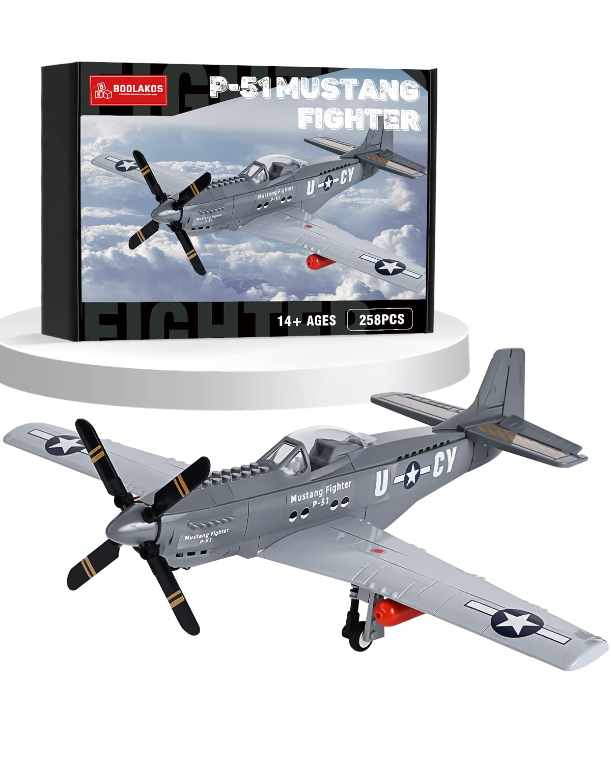 BOOLAKOS P-51 Mustang Fighter Bomber Building Blocks Sets, Military WW2 ...
