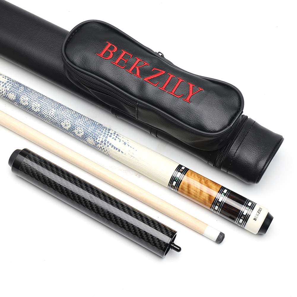 BEKZILY 2-Piece Pool Cue Stick + Pool Cue Case with Carbon Extension ...