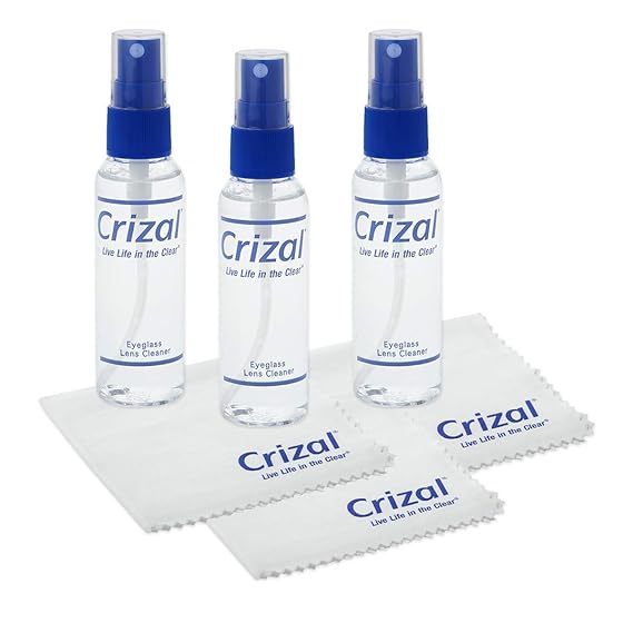 Crizal Eye Glasses Cleaning Cloth and Spray | Crizal Lens Cleaner (2 oz ...