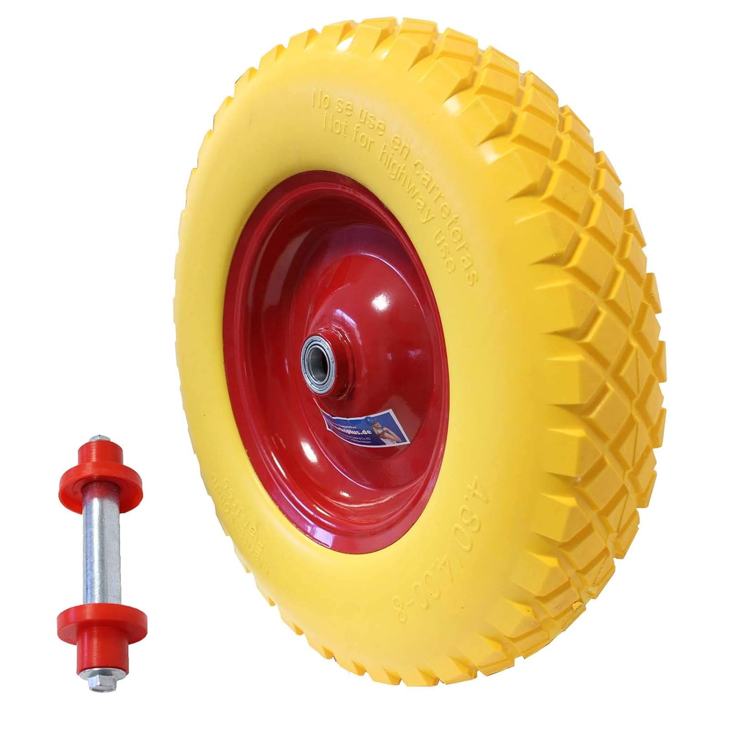 Wheelbarrow Wheel Solid Rubber Polyurethane (PU) Puncture-Proof 4.80/4. ...