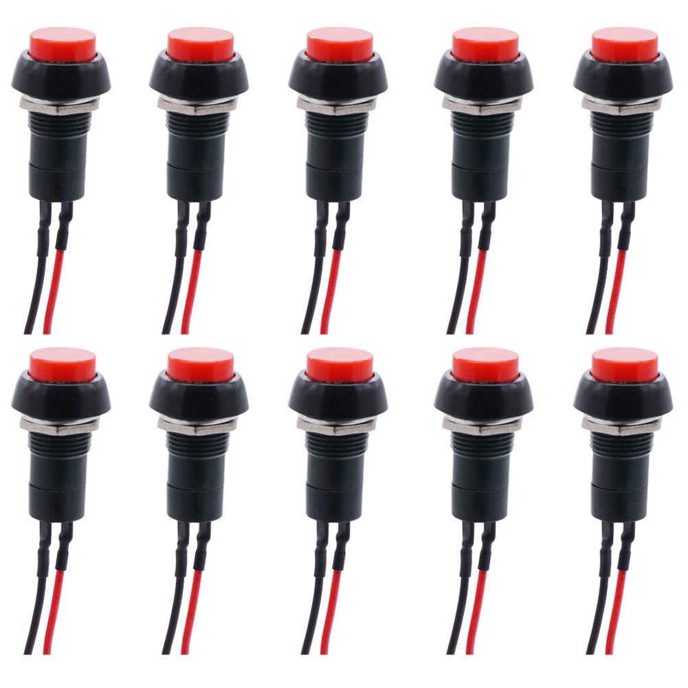 Twidec/10Pcs 12mm Thread Normally Open ON/Off Latching Push Button ...