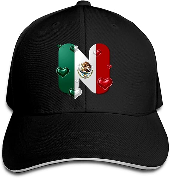 Mexico Flag N Unique Baseball Hats for Mens/Womans Black at Amazon Men ...