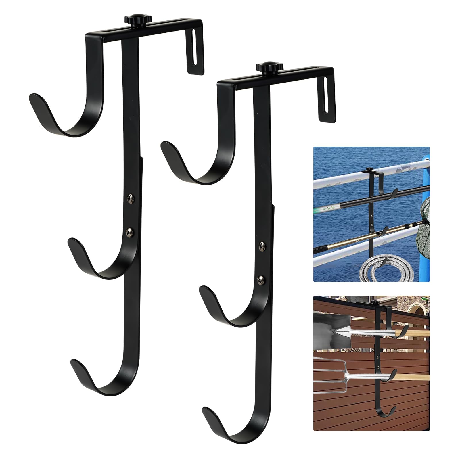 ECcandiedhaws 2Pcs Black Pool Pole Hangers, Adjustable Heavy Duty ...