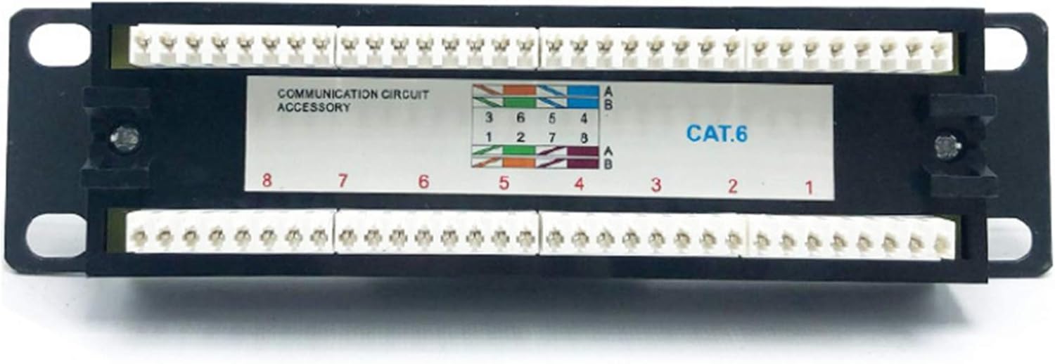 Yankok CAT6 8 Port Patch Panel Supports Back CAT5/5e Unshielded with ...
