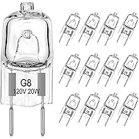 G8 Halogen Light Bulbs 20Watt 120Volt Halogen Light Bulb G8 Base Bi-Pin ...