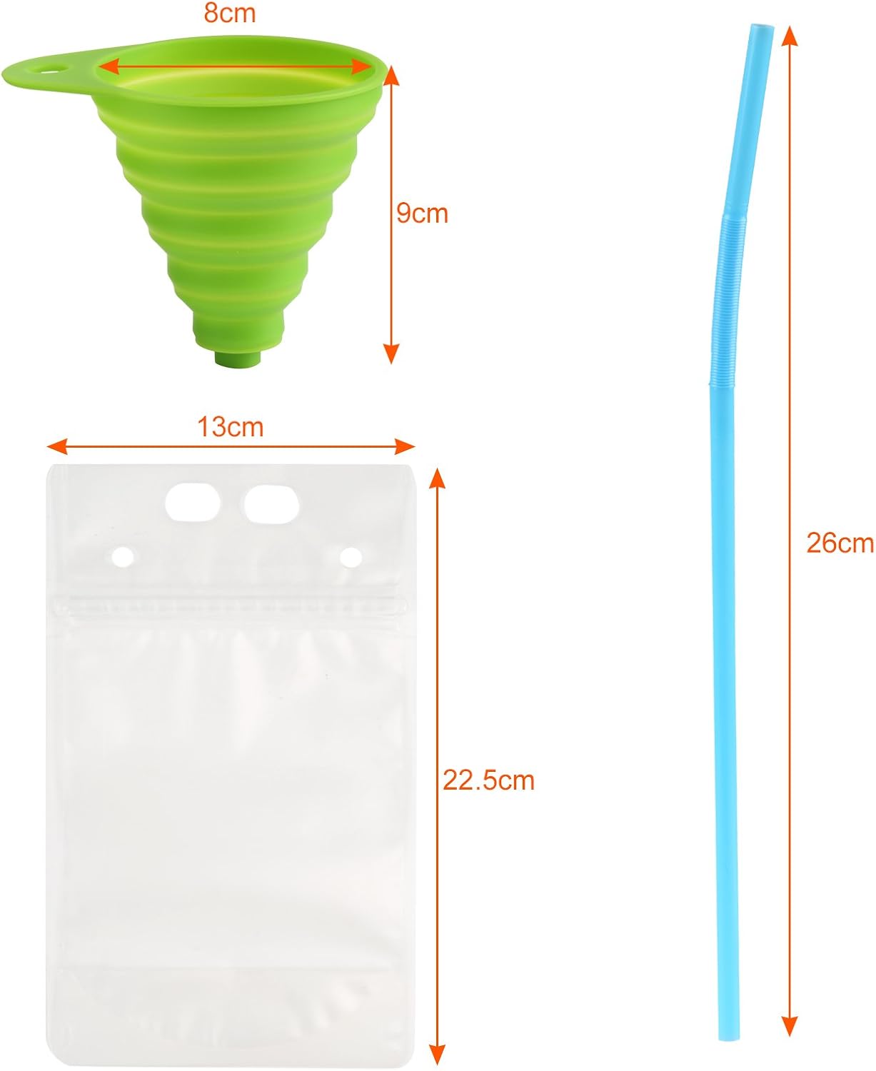 LIHAO 50pcs Plastic Beverage Bags with 50pcs Disposable Drinking Straws ...