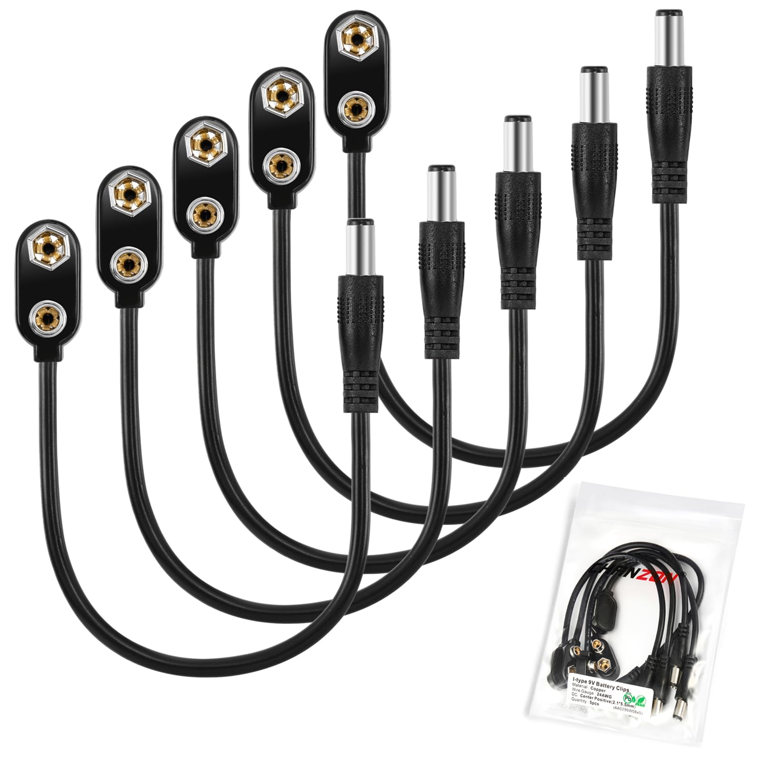 Mua CHANZON UL Wire 9V Battery I-Type Power Supply with Center Positive ...